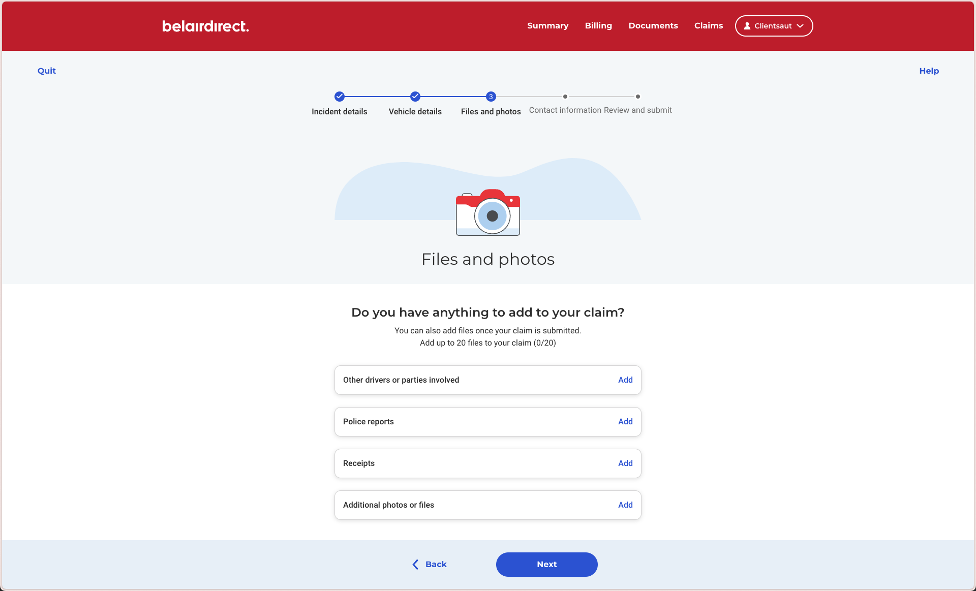 Submit an insurance claim online | belairdirect