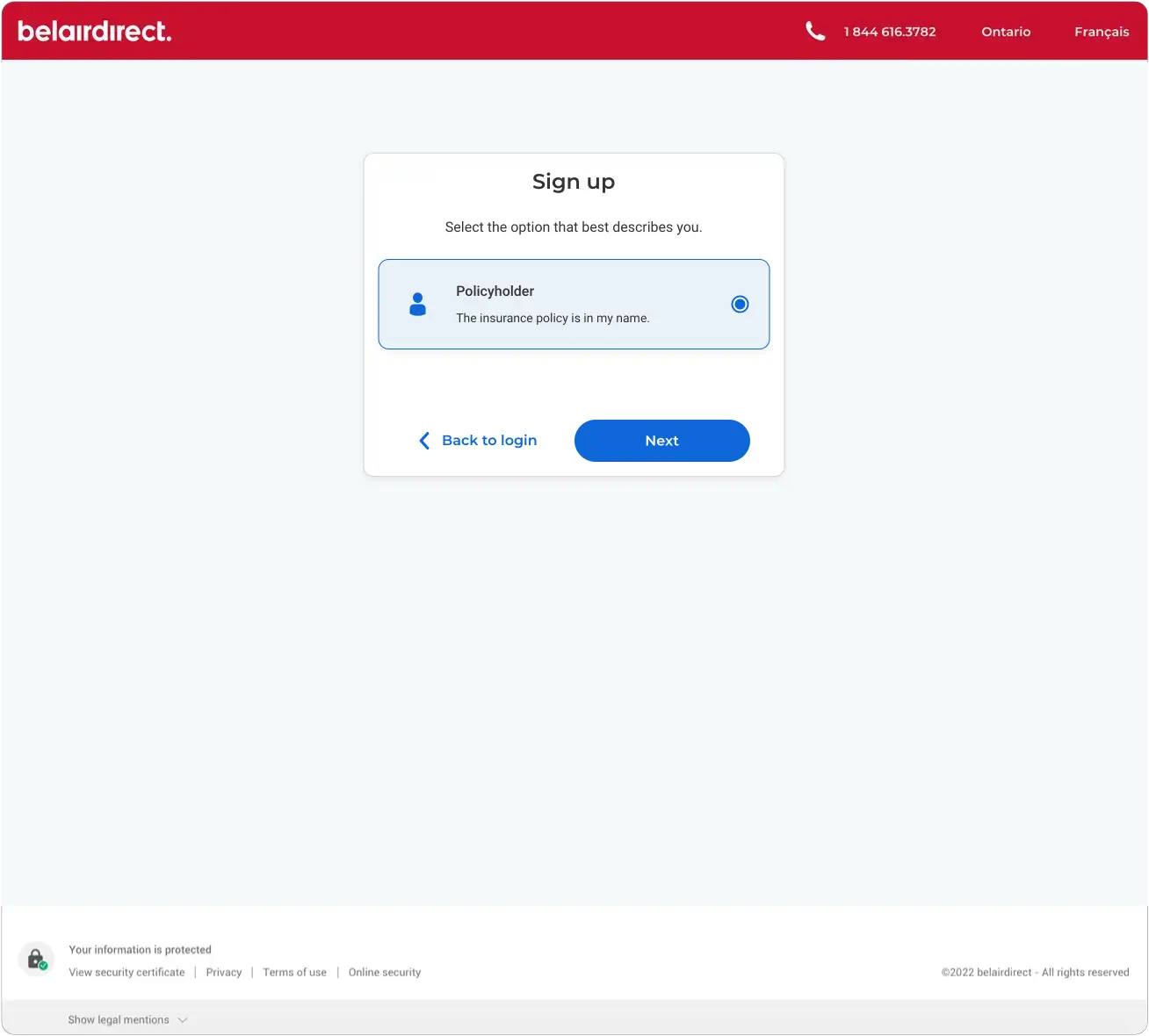 Sign up and log in to the Client Centre | belairdirect