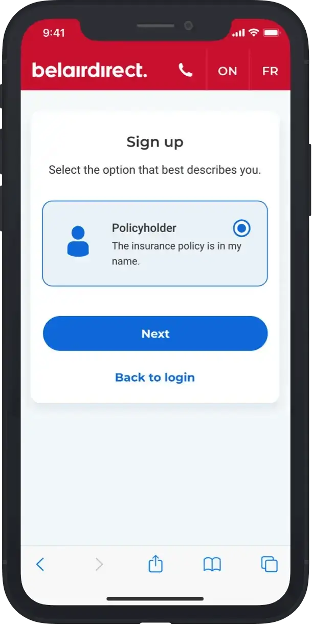 Sign up and log in to the Client Centre | belairdirect